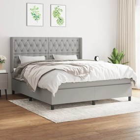 Box spring postel s matrací světle šedá 160 x 200 cm textil 3131681