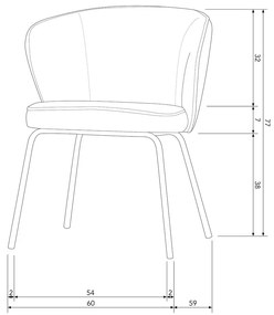 Béžové sametové jídelní židle v sadě 2 ks Admit – BePureHome