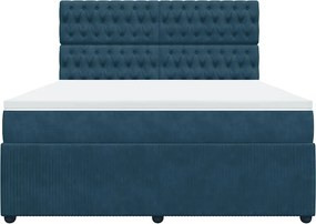 Box spring postel s matrací tmavě modrá 180x200 cm samet 3292416