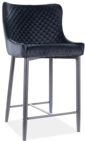 Casarredo - Komfort nábytek Barová židle TIAN B H-2 VELVET černá/černý kov