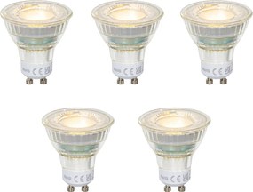 Sada 5 čirých LED žárovek GU10 50mm 2,5W 450 lm 2700K