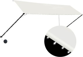 Zatahovací markýza s LED světlem 350 x 150 cm krémová 145926