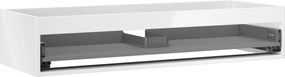 Mexen Box-A, závěsná skříňka 120 cm, 1 zásuvka, bílá lesklá, 91AX0-1200-235-1-00