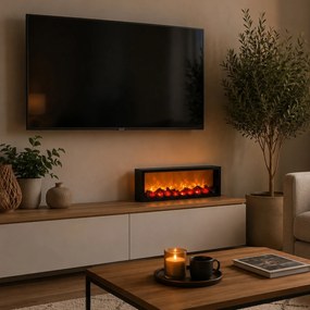 Dekorativní LED krb, kovový, 10 x 57 x 25 cm