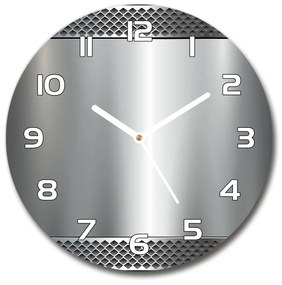 Wallmuralia Skleněné hodiny kulaté Metalové pozadí fi 30 cm