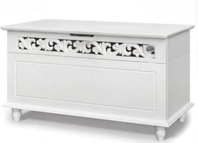 Dřevěná truhla JERSEY, 80x40x48cm, bílá Casaria