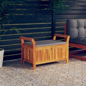 vidaXL Zahradní úložná lavice s poduškou 91 cm masivní akáciové dřevo [319716] Barva: Šedá