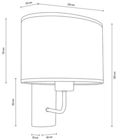 Spot-Light 2017400111525 - Nástěnná lampa MERCEDES 1xE27/25W/230V dub
