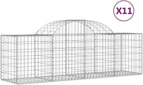 Klenuté gabionové koše 11 ks 200x50x60/80 cm pozinkované železo 3146287