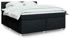 Box spring postel s matrací černá 180x200 cm textil 3285969