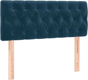 Box spring postel s matrací a LED tmavě modrá 90x190 cm samet 3134559
