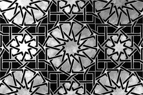 Tapeta orientální mozaika v černobílém