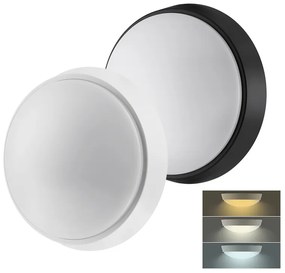 SOLIGHT LED venkovní osvětlení s nastavitelnou CCT, 12W, 900lm, 22cm, 2v1 - bílý a černý kryt