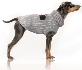 MILK&PEPPER Vánoční svetr pro psy Inka šedý Velikost: 35