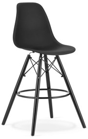 Černá barová židle CARBRY LAMAL s černými nohami