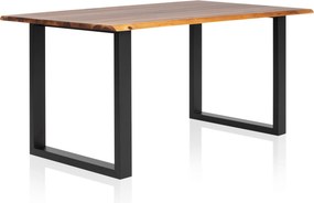 XXXLutz JÍDELNÍ STŮL, akácie, černá, koňaková, 140/80/77 cm MID.YOU - Jídelní stoly - 001769018502