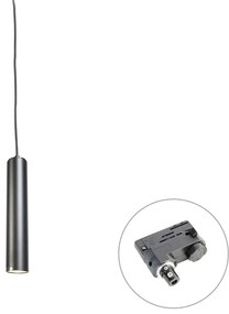 Designová závěsná lampa černá vč. 3-fázového kolejnicového adaptéru - 3-fázová Tuba Small