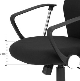 Kancelářská židle, ergonomická otočná židle, 63 x (110-120) x 63 cm, černá