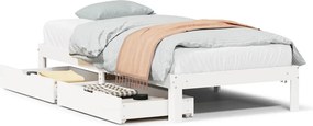 Rám postele se zásuvkami bílý 75 x 190 cm masivní borové dřevo 3301933