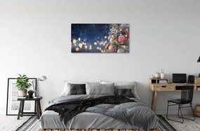 Obraz na skle Vánoční strom dekorace sníh 125x50 cm
