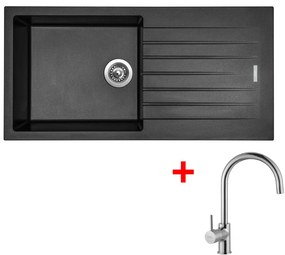 Set Sinks PERFECTO 1000 Metalblack + baterie VITALIA Chrom
