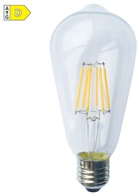 Diolamp LED Filament žárovka čirá ST64 6W/230V/E27/4000K/830Lm/360°