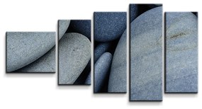 Sablio Obraz - 5-dílný Černé kameny - 100x60 cm