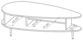 VASINA | konferenční stolek | VS-04 | 119,2x62,3 cm | dub brandy castello