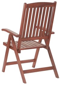 Sada 6 zahradních židlí z akátového dřeva s terakotovými polštáři TOSCANA Beliani