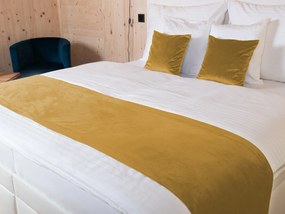Biante Sametový přehoz/běhoun na postel Velvet Premium SVP-009 Hořčicový 50x180 cm