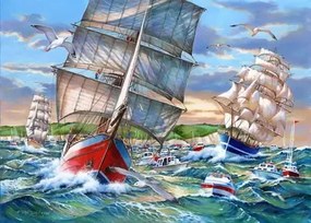 HOP Puzzle Plachetnice / 1000 dílků / nepravidelné dílky / plakát A3