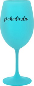 POHODINDA - tyrkysová sklenice na víno 350 ml