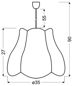 Dětský lustr na lanku ZUZA 1xE27/60W/230V modrá