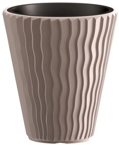 Prosperplast Květináč SANDY + vklad mocca 34,9 cm