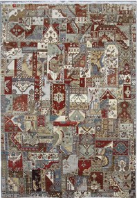 Diamond Carpets India, Ručně vázaný kusový koberec Diamond DC-PATCH RED MULTI, 160x230, vícebarevná, chodba / předsíň