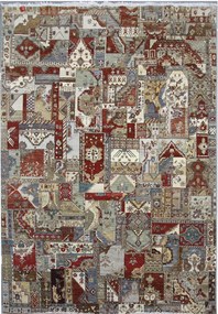 Diamond Carpets India, Ručně vázaný kusový koberec Diamond DC-PATCH RED MULTI, 365x457, vícebarevná, chodba / předsíň