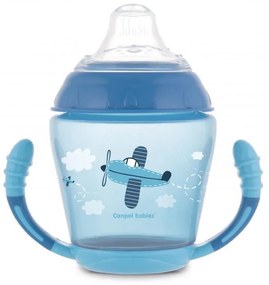 Canpol babies Nevylévací hrníček se silikonovým pítkem a úchyty toys Modrá