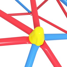 Outsunny Geometrická Lezecká Dómová Struktura pro Dětské Hřiště pro Děti ve Věku 3-8 let s UV-Odolným Kovovým Rámem, Nosnost 180 kg pro Zahradu, Pati…