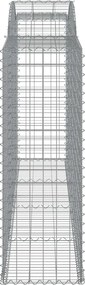 Klenuté gabionové koše 5 ks 300x50x140/160cm pozinkované železo 3146740