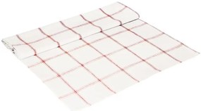 Bílo-červený károvaný běhoun Alma white/red - 50*140 cm