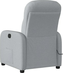 Elektrické masážní polohovací křeslo světle šedé textil 3302962