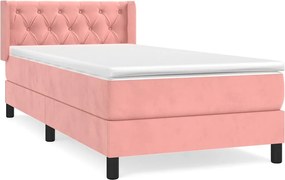 Box spring postel s matrací růžová 80 x 200 cm samet 3131110