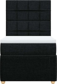 Box spring postel s matrací černá 90x200 cm textil 3294241