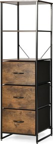 Costway Stojací police Knihovna Úložná skříňka se zásuvkami – 43 × 39 × 156 cm