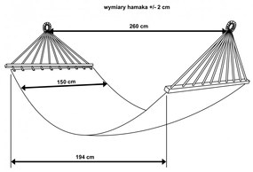 Houpací síť pro 1 osobu 200x100cm Royokamp