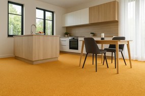 Tapibel, Metrážový koberec Cobalt SDN 64049 - AB hořčicový, zátěžový, na míru, šíře 4m, žlutá, ab (mřížka), chodba / předsíň