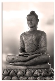 Obraz na plátně - Buddha a západ slunce - obdélník 759FA (100x70 cm)