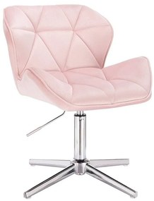 LuxuryForm Židle MILANO VELUR na stříbrném kříži - světle růžová