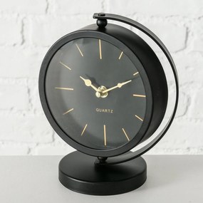 Stolní černé hodiny BALIA, zlaté ručičky, 20 cm