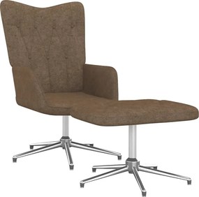 vidaXL Relaxační křeslo se stoličkou textil [327609] Barva: taupe